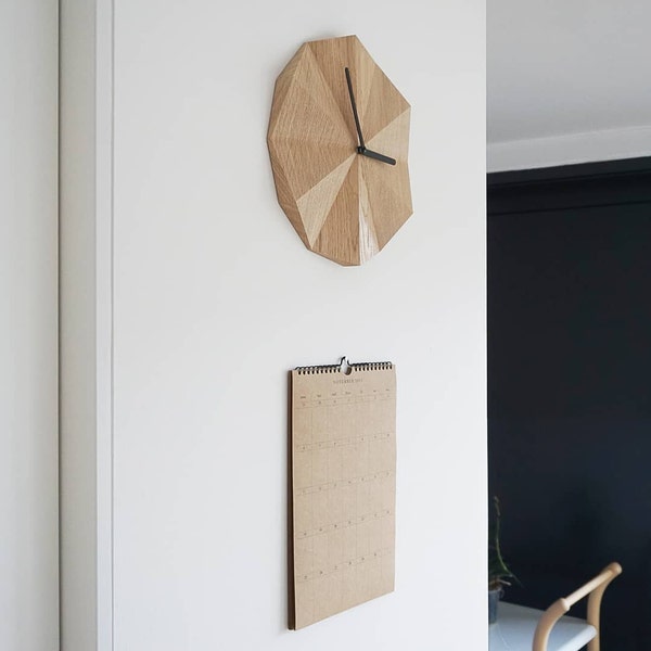 Delta Clock Black • Minimalist Wooden Wall Clock • Matte Black • Office ...