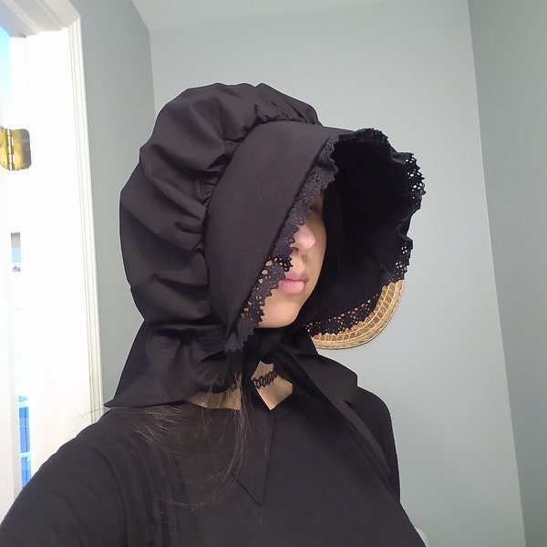 Prairie Bonnet, Cloth Bonnet, Poke Bonnet - Adult Size - 19th Century ...