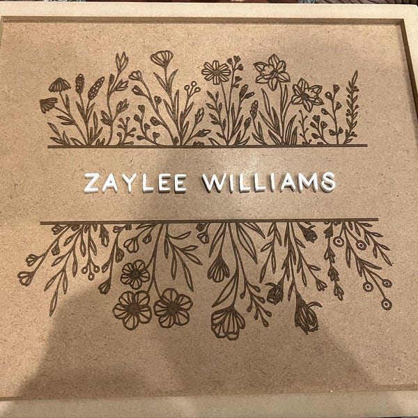 Custom Name Box,name Cut Out,large Personalised Engraved Wooden Box ...
