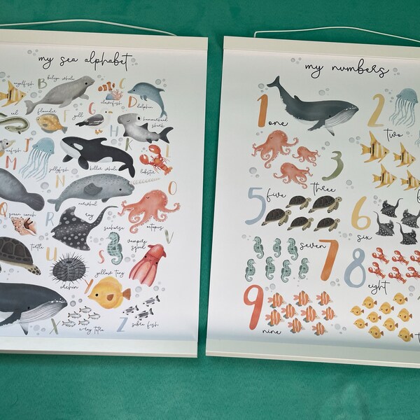 Sea Animals Alphabet Print, Ocean Nursery Decor, Under the Ocean Print ...