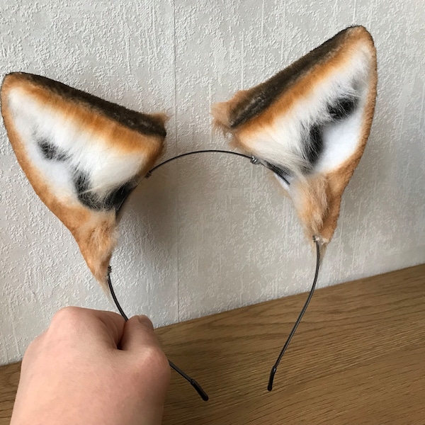 Handmade Fox Ears Tail Set Furry Faux Fur Animal Ears Hairband, Cute ...