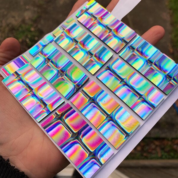 TEENY TINY Dots Lot of 100 Dichroic Fused Glass Cabs for Glue-on ...