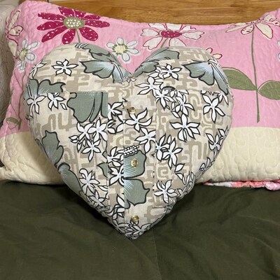 Heart MEMORY Pillow, Memory Cushion, Loss of Father, Loss of Husband ...