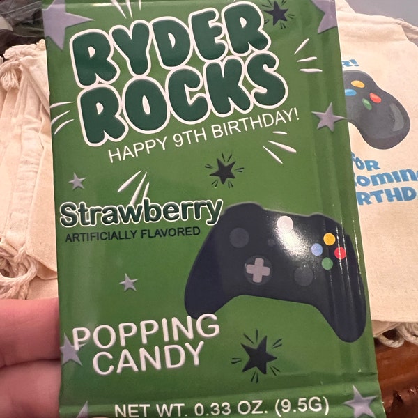 Video Game Birthday Party Themed Pop Rocks Candy Treats- Video Game ...
