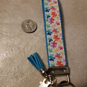Autism Key Fob Puzzle Key Fob Autism Keychain Puzzle Piece Wristlet ...
