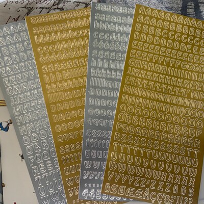 Mixed Italic Alphabet Letters Peel off Sticker Sheet for Card Making ...