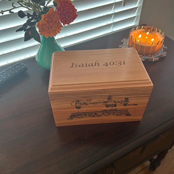 Small Adult Wood Cremation Urn - Sewing Cremation Urn - Etsy