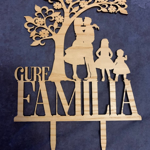 Family Cake Topper Married Couple With Children, Wedding Cake Topper ...