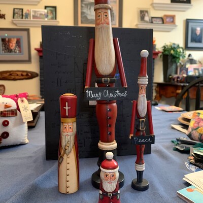 3to 6-1/2 Santa Hand Painted N Hand Turned for Christmas NEW Added 07 ...