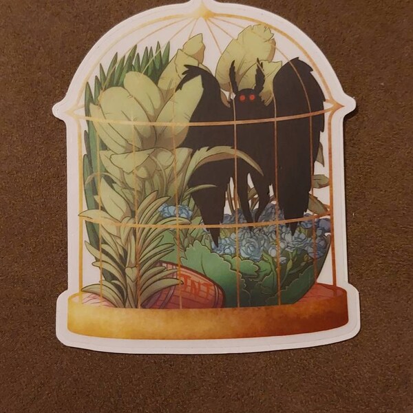 Mothman Terrarium Sticker - Etsy