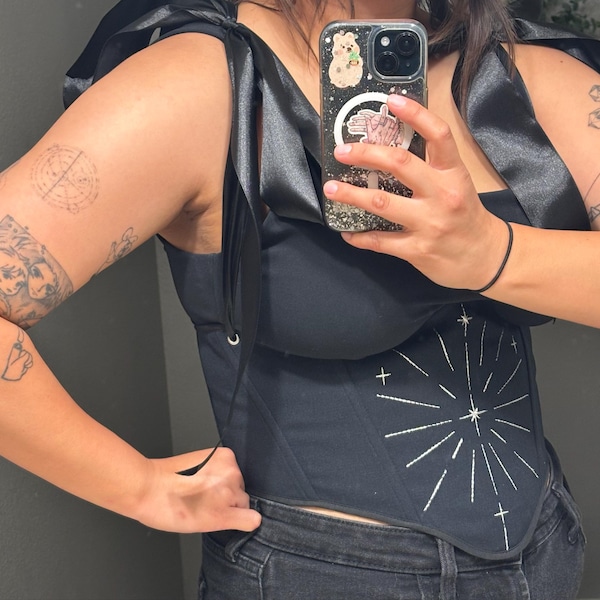 Reversible Corset Belt, Celestial Corset With Straps, Ren Faire ...