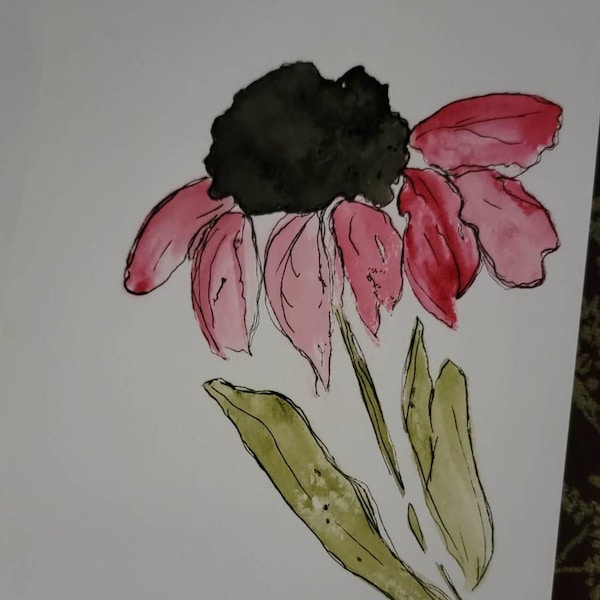 Floral Greeting Card, Flower Card, Watercolor Flower Card - Etsy