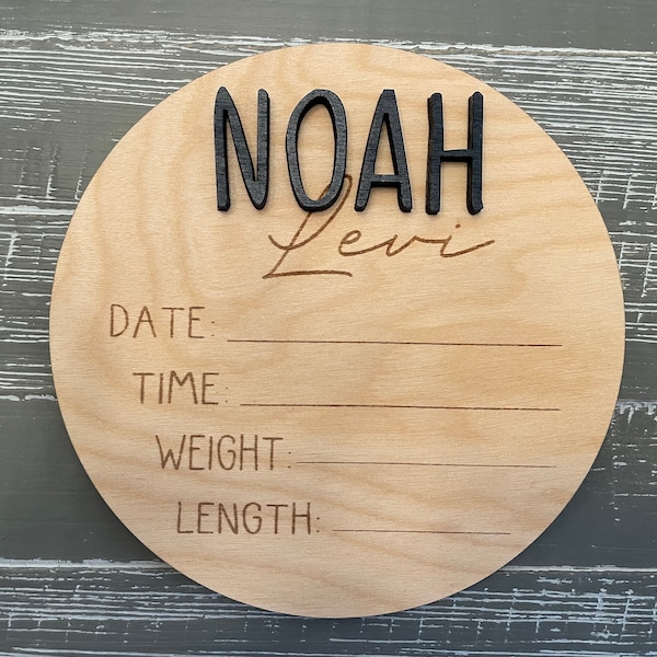 Personalized Baby Name Sign|baby Announcement Sign With Birth Stats ...