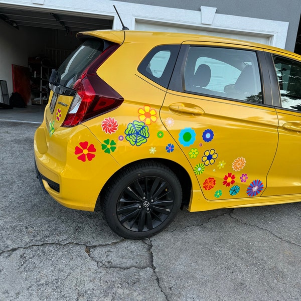 Retro Flower Sticker Flurry Sheet - Vehicle Graphics for Cars or Trucks ...
