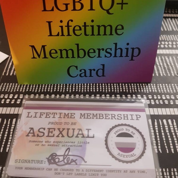 ASEXUAL Lifetime Membership Card - Gay Pride Card - LGBT Identity Card ...