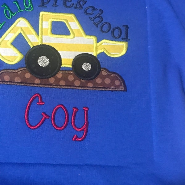 I Dig Preschool Digger Backhoe Digital Machine Embroidery Applique ...