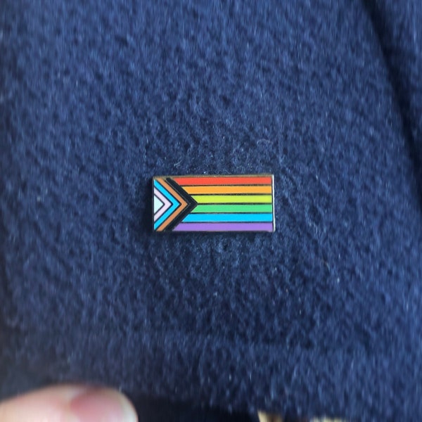 Progress Pride Flag Pin — Enamel Badge Rainbow Inclusive Gay LGBT ...