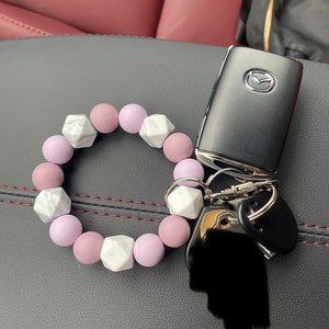 Custom Stretchy Silicone Bracelet Keychain // Mama Wristlet Keychain ...