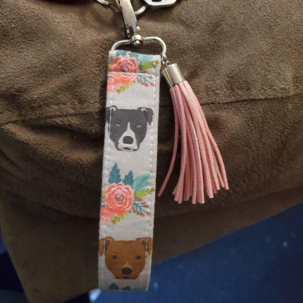Pitbull Keychain Wristlet | Pitbull Gifts | Pit Bull Lanyard for Keys ...