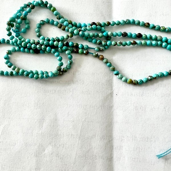 AAA Natural Turquoise. Faceted 2mm 3mm Turquoise Bead . Gorgeous ...
