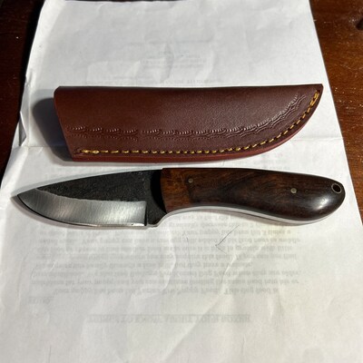 Hand Forge Bushcraft Knife With Sheath Rosewood Fixed Blade Custom Knife Hunting Knife Camping ...