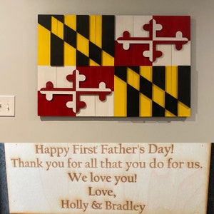 Maryland Thin Blue Line Wood Flag Thin Blue Line Flag | Etsy