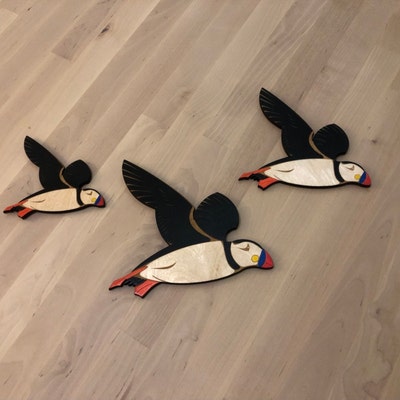 Flying Wooden Puffins Wall Decor Hangings - Etsy