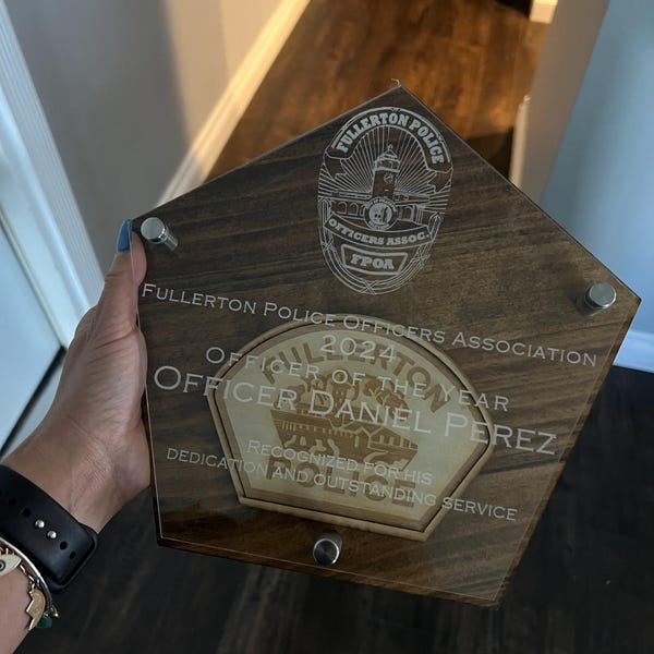 Commemorative Acrylic Engraved Wood Plaque | Promotional Gift | Police ...
