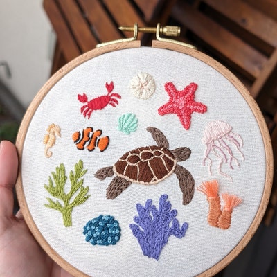 Under the Sea PDF Guide, Hand Embroidery Digital Download, Ocean and ...
