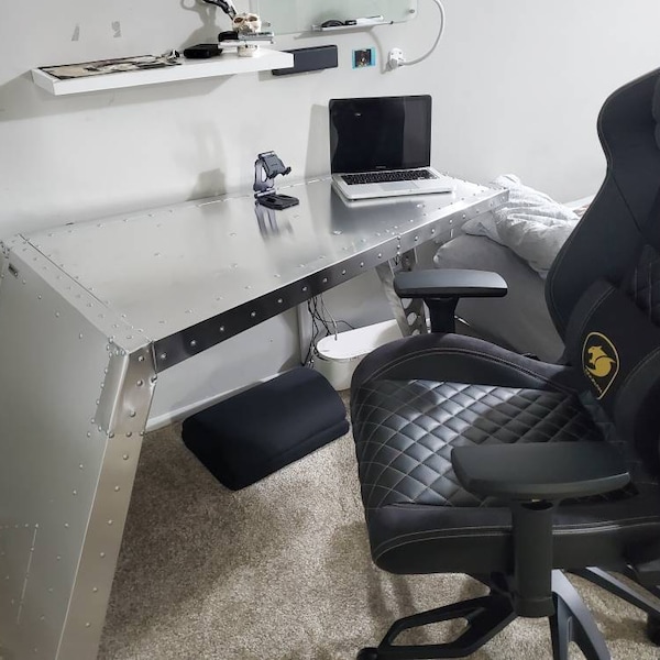 Airfoil Desk + Aluminum | Aviator Wing Desk Industrial Airplane Desk ...