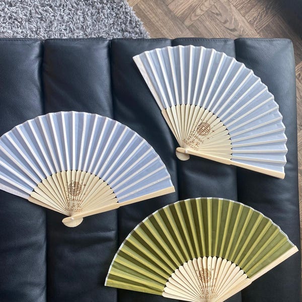 Personalized Wedding Hand Fans Custom Wooden Folding Handheld Fans ...