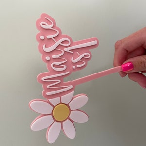 Daisy Cake Topper One 1st Birthday Boho Style Birthday Calligraphy ...