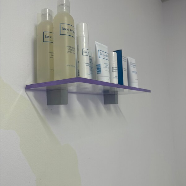 Clear Floating Wall Shelf With Transparent Lime Trim - Etsy