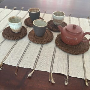 Chabu Table Runner for Gongfu Tea Ceremony. Wabi Sabi Mat. Black Willow ...