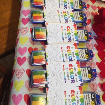 Valentine Cards for Kids PRINTABLE, Color My World Valentines ...