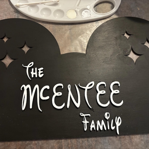 Mickey Mouse Ears Baby Name Sign SVG DXF PDF Mouse Ear Head Laser Cut ...