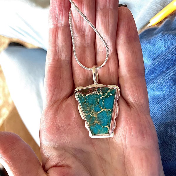 Blue Sea Sediment Jasper Pendant 925 Sterling Silver Pendant Sea ...