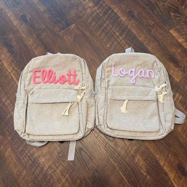 Sewn Letter Backpack,personalized Kids Backpack,kindergarten Backpack ...
