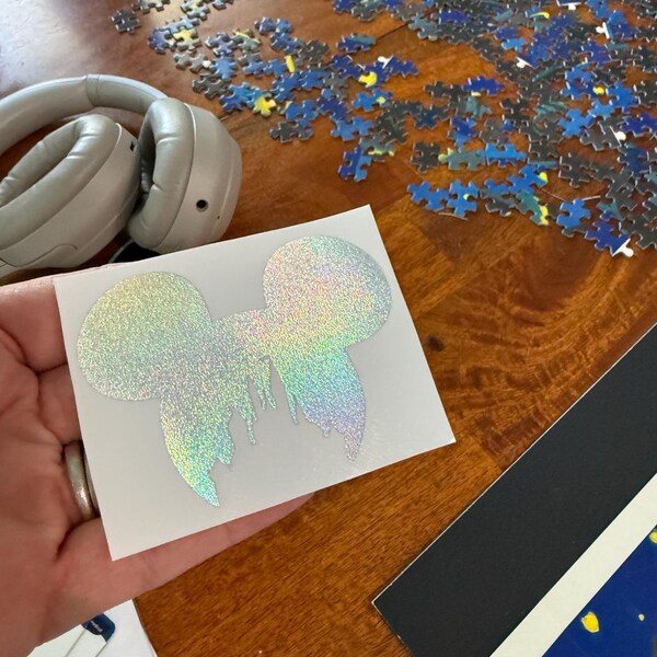 Holographic Mickey Ears Disney Decal | Car Decal | Princess Castle Ears ...