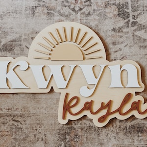 Boho Name Sign, Nursery Name Sign, Sun Nursery Decor, Boho Sun Name ...