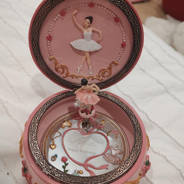 Personalised Ballerina Musical Carousel Wooden, Custom Heirloom Music ...
