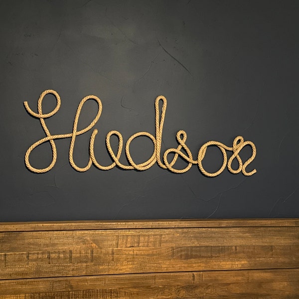 Large Wall Name Sign for Nursery, Rope Name Personalized Wall Decor ...