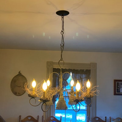 8 Birch 3 CANDLE RING WREATHS for Primitive Country Chandelier - Etsy