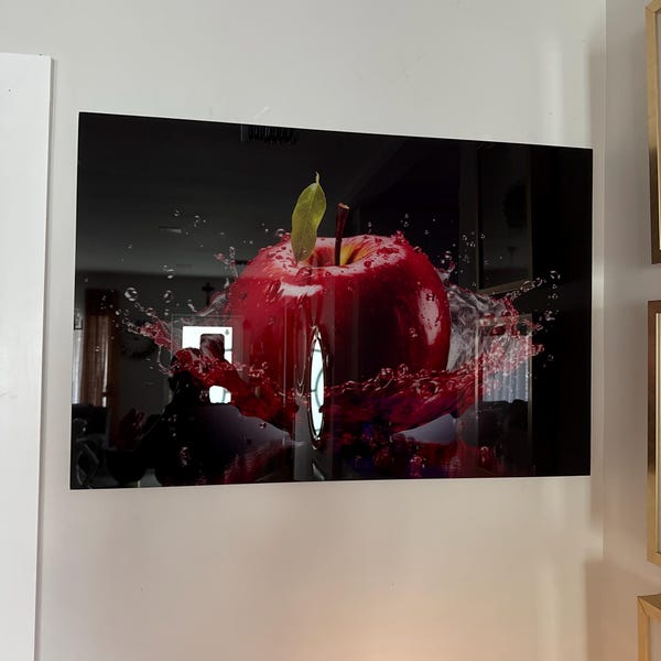 Fruits Splash Tempered Glass Wall Art, Glass Wall Decor, Kitchen Wall ...