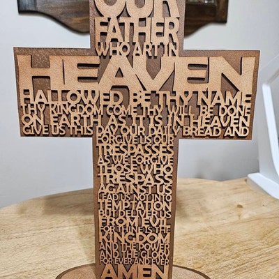 Our Father Cross SVG/AI File Download Glowforge Ready - Etsy