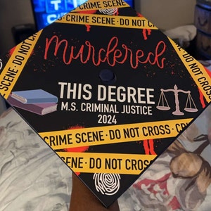 Custom crime Scene Graduation Cap Topper, Criminal Justice Graduation ...