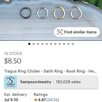 FAKE Tragus Piercing Fake Nose Ring Fake Piercing Fake Nose Piercing ...