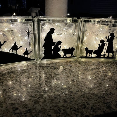Nativity Set Nativity Vinyl Decal for Glass Blocks Christmas Glass ...
