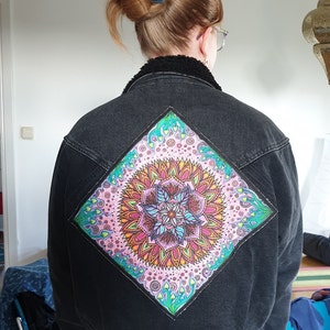 Mandala Patch. Canvas Fabric Patch With Colorful Psychedelic | Etsy