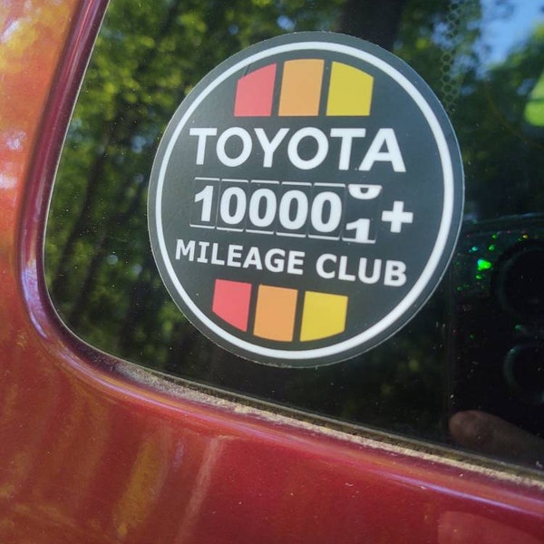 Toyota High Mileage Club Vinyl Decal: 4WD, 4X4 Car Sticker - Etsy